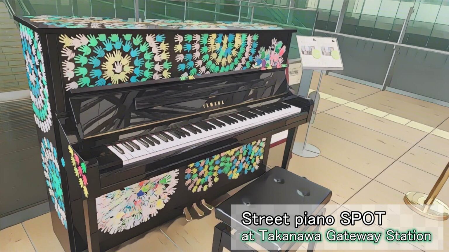 Street piano at Takanawa Gateway Station - Stopi-Japan.com♪