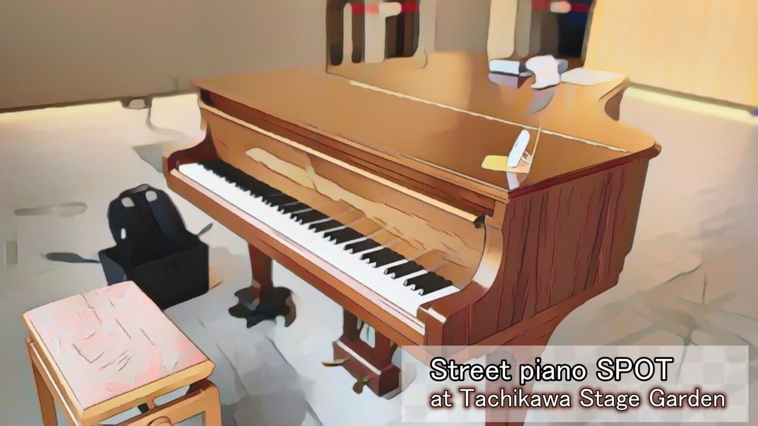 Street piano at Tachikawa Stage Garden - Stopi-Japan.com♪